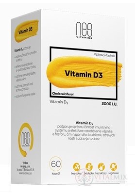 nesVITAMINS Vitamin D3 2000 IU cps 1x60 ks | Vitalmix.cz