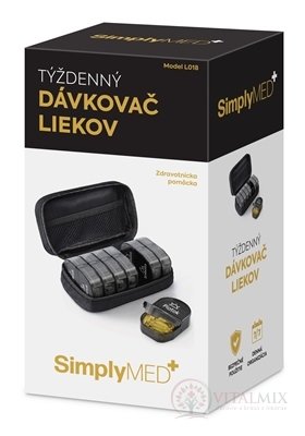 SimplyMED TÝDENNÍ DÁVKOVAČ LÉKŮ cestovní, model L018, 1x1 ks | Vitalmix.cz