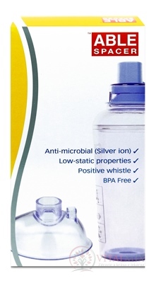 ABLE SPACER 2 + Medium Mask Nástavec inhalaci s ventilem s náustkem a ...