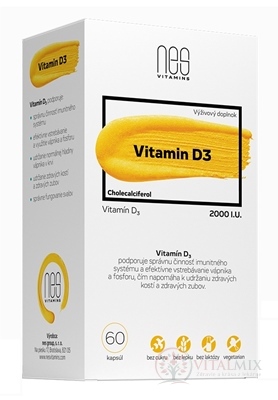 nesVITAMINS Vitamin D3 2000 IU cps 1x60 ks | Vitalmix.cz